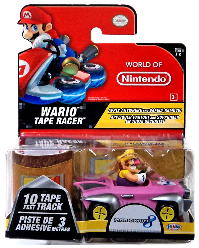 World of Nintendo Mario Kart 8 Tape Racer Wario Figure Jakks Pacific ...