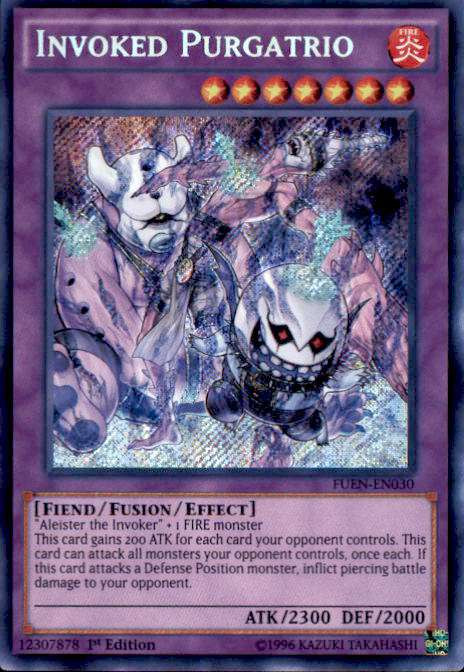 YuGiOh Fusion Enforcers Single Card Secret Rare Invoked Purgatrio FUEN ...