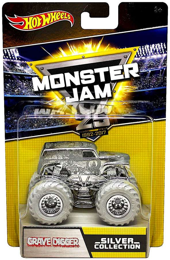 Hot Wheels Monster Jam 25 Silver Collection Grave Digger 164 Die-Cast ...