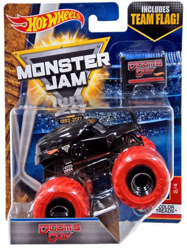 Hot Wheels Monster Jam 25 Dooms Day 164 Die-Cast Car 24 Color Treads ...