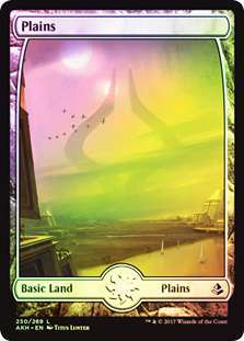 Magic The Gathering Amonkhet Single Card Land Plains 250 Foil Full-Art ...