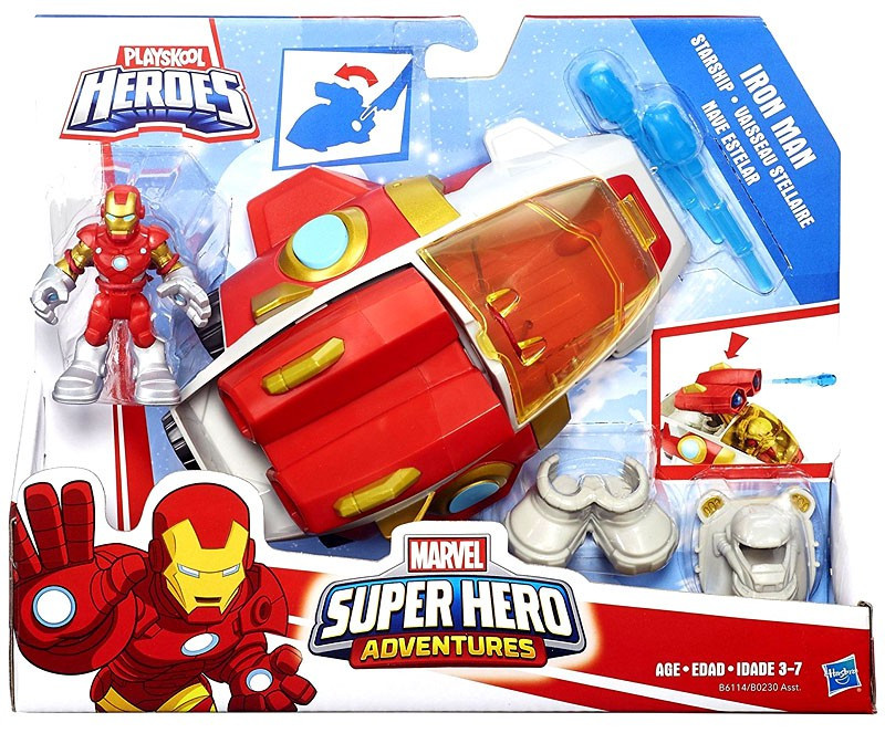 Marvel Playskool Heroes Super Hero Adventures Iron Man Starship Action ...