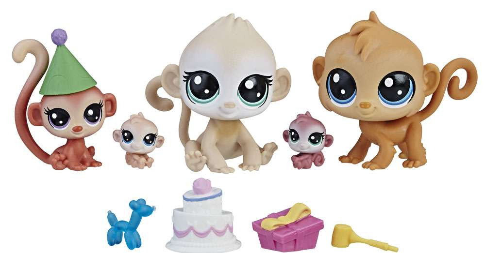 Littlest Pet Shop Series 1 Birthday Bash Mini Figure Family 5-Pack ...