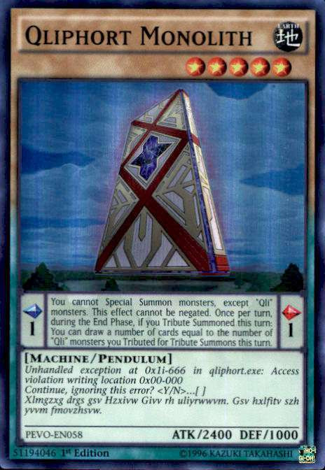 YuGiOh Pendulum Evolution Single Card Super Rare Qliphort Monolith PEVO ...