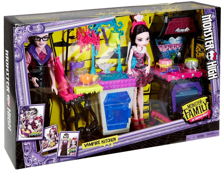 Monster High Monster Family of Draculaura Vampire Kitchen Playset ...