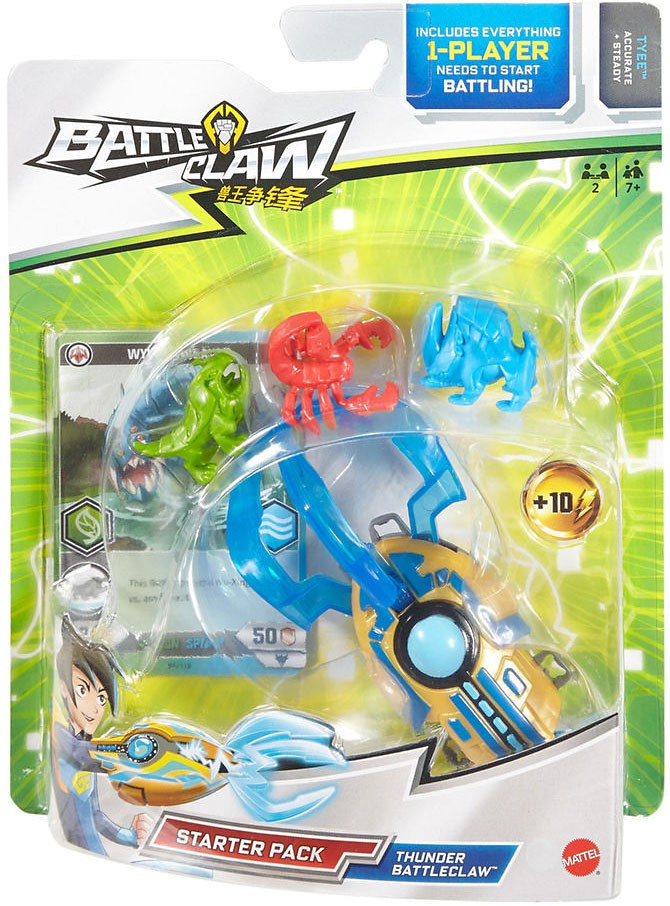 Battleclaw Thunder Battleclaw Starter Pack Blue Mattel - ToyWiz