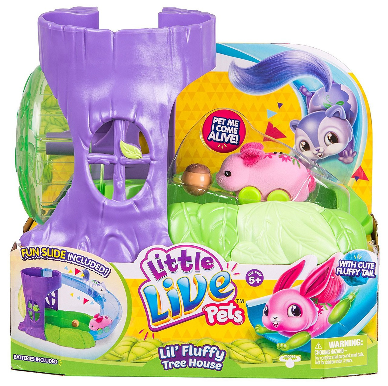 Little Live Pets Lil Fluffy Tree House Playset Blossom Bunny Moose Toys ...