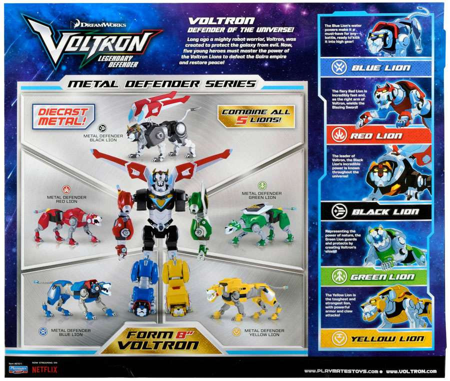 Voltron Legendary Defender Metal Defender Lions of Voltron Exclusive 8 Tall Combined Diecast ...