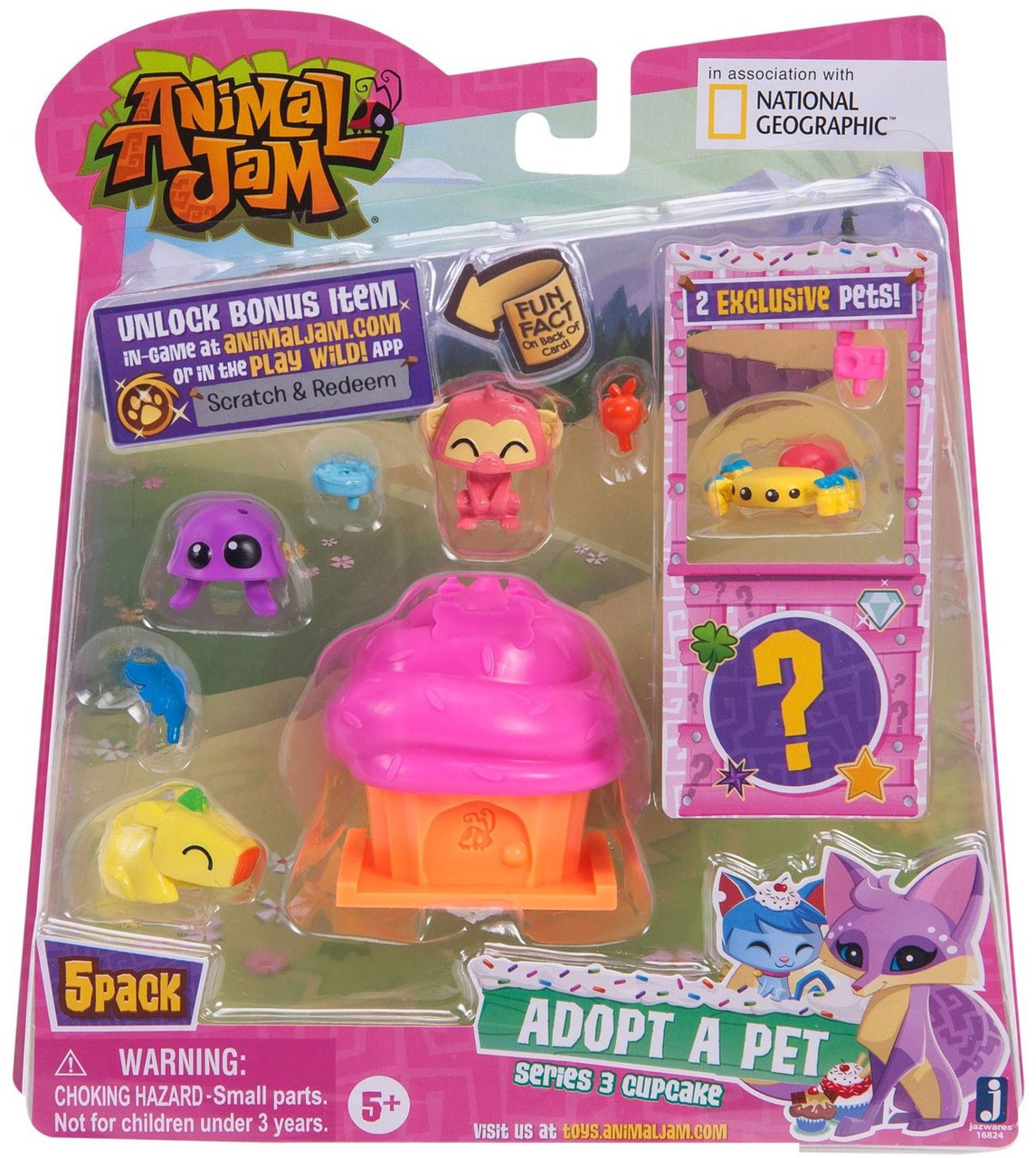 Animal Jam Series 3 Cupcake Mini Figure 5-Pack 4 Hot Pink Jazwares - ToyWiz