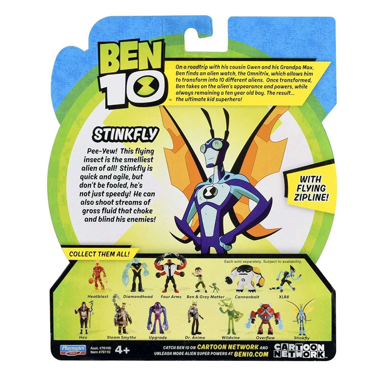 Ben 10 Basic Stinkfly 5 Action Figure Flying Zipline Playmates - ToyWiz
