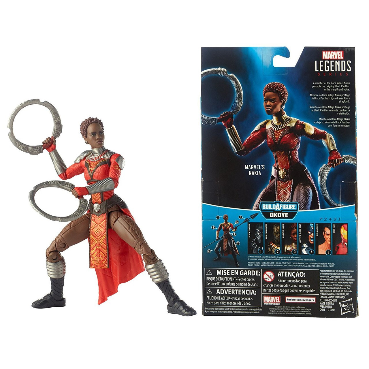 Marvel Black Panther Marvel Legends Okoye Series Nakia 6 Action Figure ...