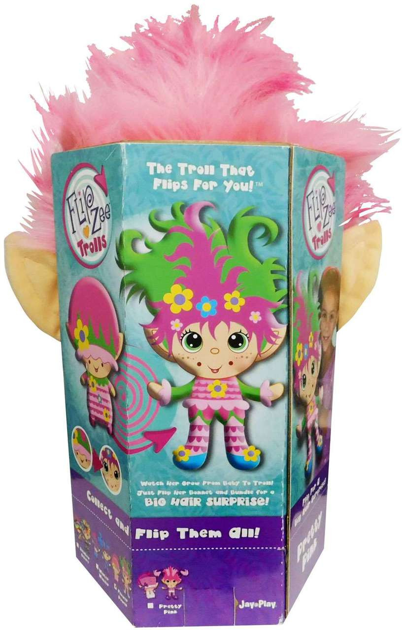 FlipZee Trolls Pretty in Pink Plush Doll Jay at Play - ToyWiz