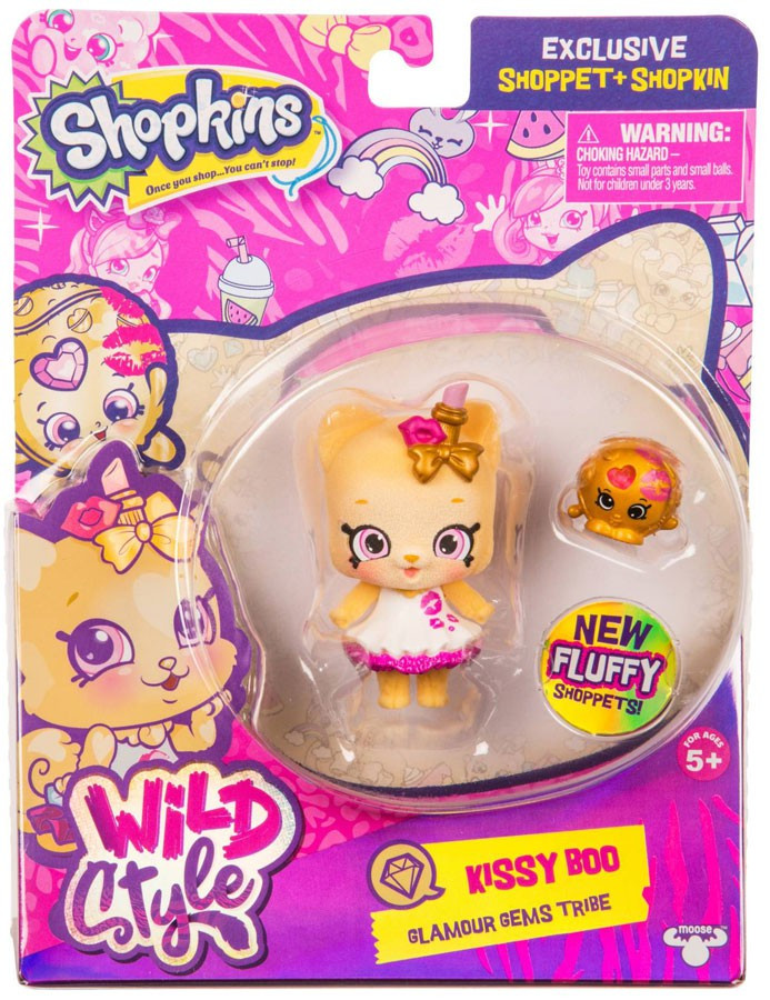 Shopkins Shoppets Season 9 Wild Style Kissy Boo Doll Figure Moose Toys ...
