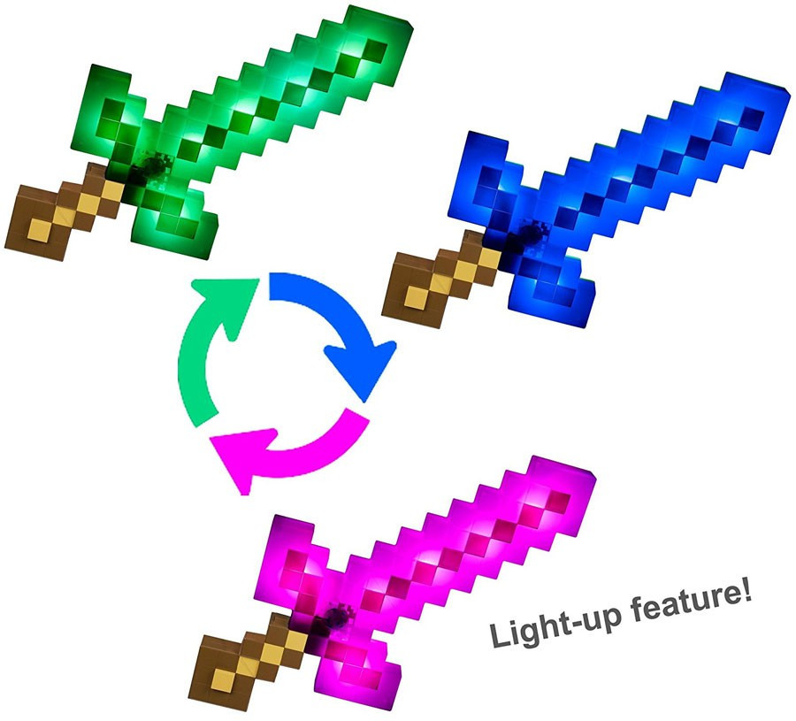 Minecraft Light-Up Adventure Sword Roleplay Toy Mattel Toys - ToyWiz