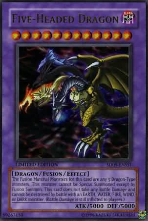 YuGiOh Structure Deck Dinosaurs Rage Single Card Ultra Rare Five Headed ...