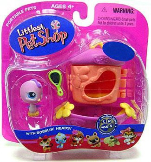 Littlest Pet Shop Portable Pets Bird Exclusive Figure 455 Pink with ...