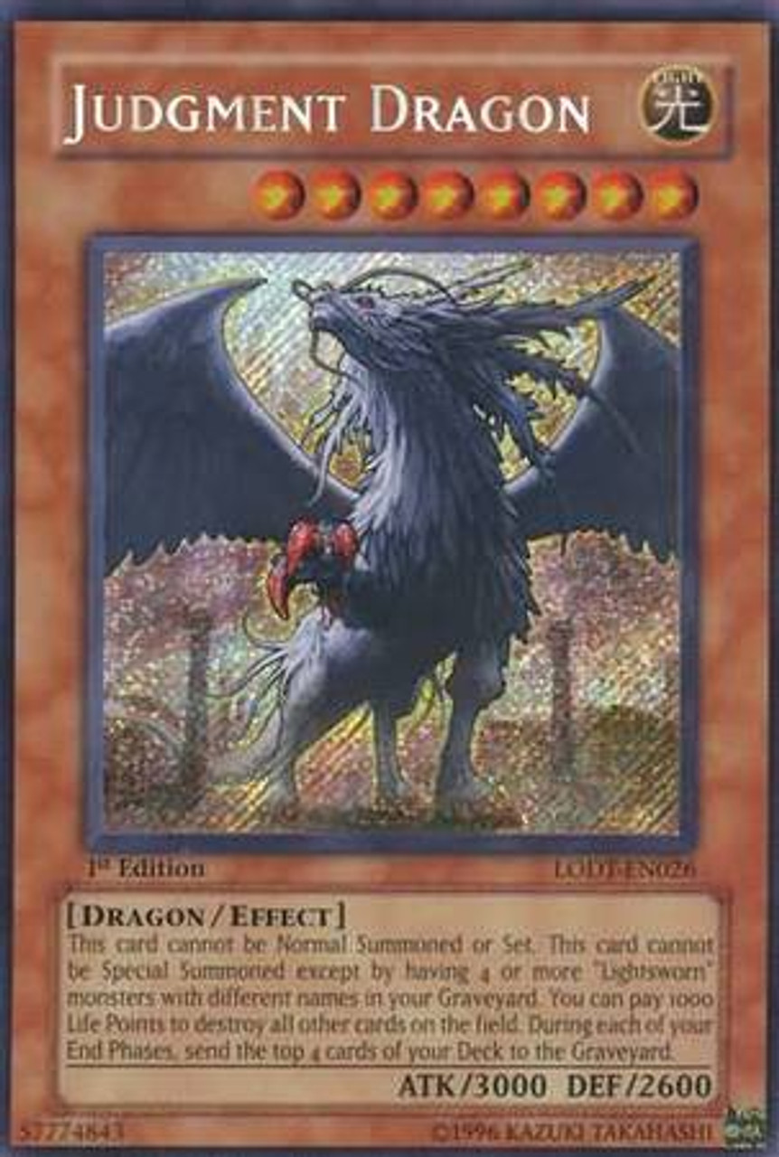 YuGiOh GX Light of Destruction Single Card Secret Rare Judgment Dragon LODT-EN026 - ToyWiz