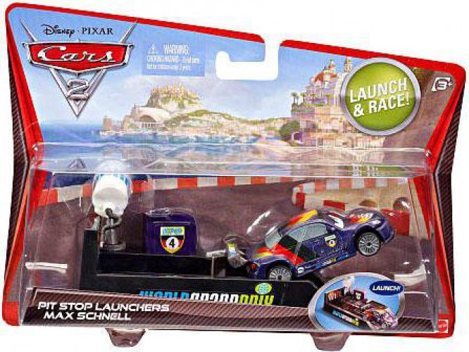 Disney Pixar Cars Cars 2 Pit Stop Launchers Max Schnell 155 Diecast Car ...