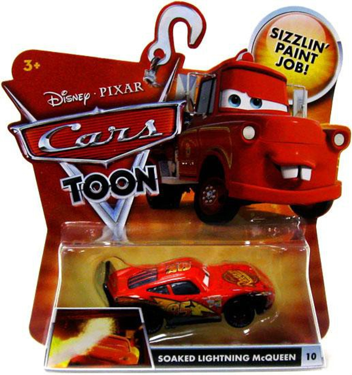 Disney Pixar Cars Cars Toon Main Series Soaked Lightning McQueen 155 Diecast Car 10 Mattel Toys ...