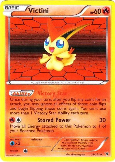 Pokemon Black White Noble Victories Single Card Rare Holo Victini 14 ...