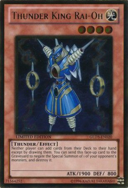 YuGiOh Gold Series 3 2010 Single Card Gold Rare Thunder King Rai-Oh ...