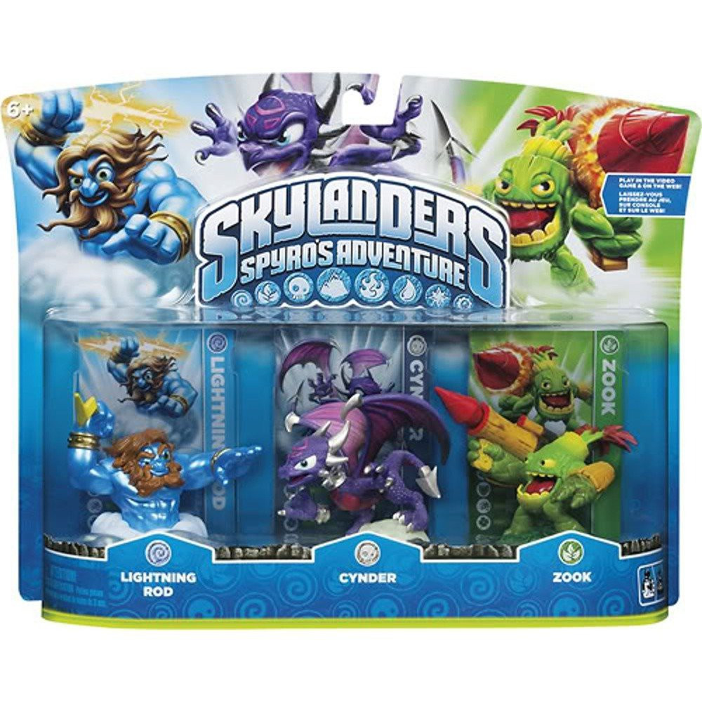 Skylanders Spyros Adventure Lightning Rod, Zook Cynder Figure 3-Pack ...