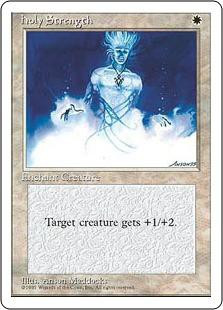 Magic The Gathering 4th Edition Single Card Common Holy Strength - ToyWiz