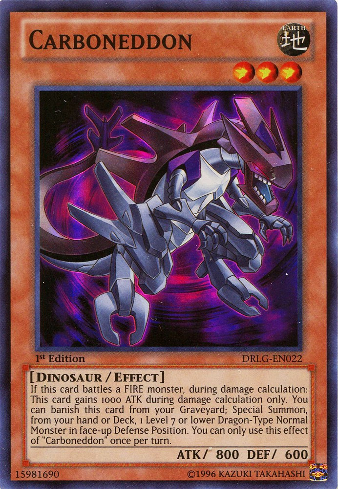 YuGiOh Dragons of Legend Single Card Super Rare Carboneddon DRLG-EN022 ...