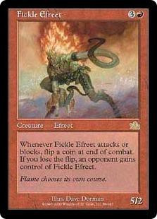 Magic The Gathering Prophecy Single Card Rare Fickle Efreet 89 Played ...