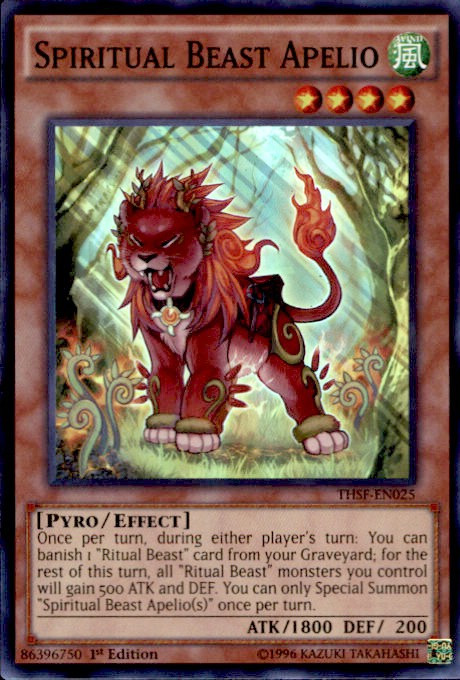 YuGiOh The Secret Forces Single Card Super Rare Spiritual Beast Apelio ...