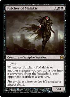 Magic The Gathering Commander Single Card Rare Butcher of Malakir 75 ...