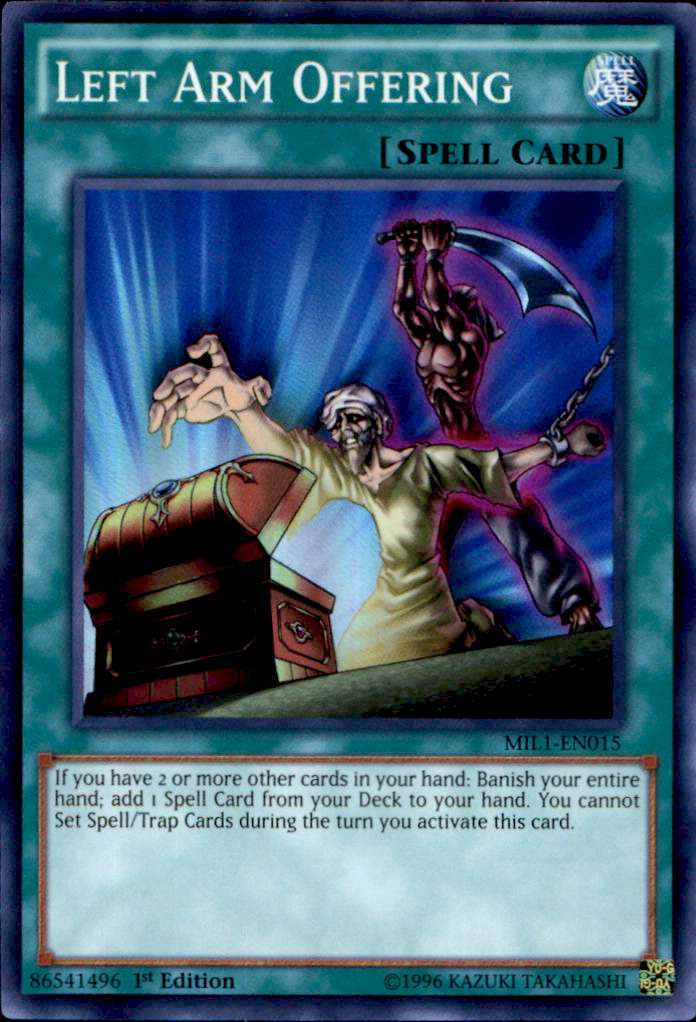 YuGiOh Millennium Pack Single Card Super Rare Left Arm Offering MIL1 ...