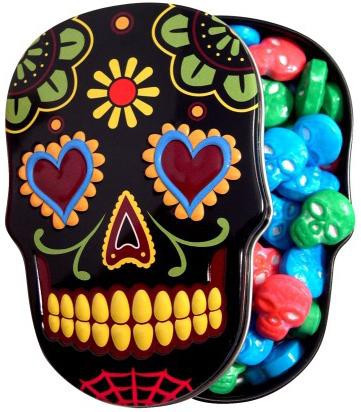 Sugar Skull Sugar Skull Candy Tin Black Boston America - ToyWiz