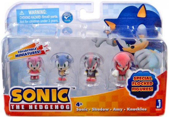 Sonic The Hedgehog Sonic the Hedgehog 1 Mini Figure 4-Pack Flocked ...