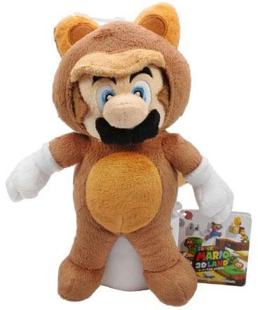 Super Mario Mario 8 Plush Tanooki Suit San-Ei - ToyWiz