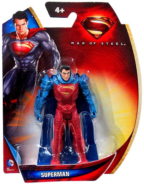 Superman Man of Steel Superman 3 Action Figure Red Blue Armor Mattel ...