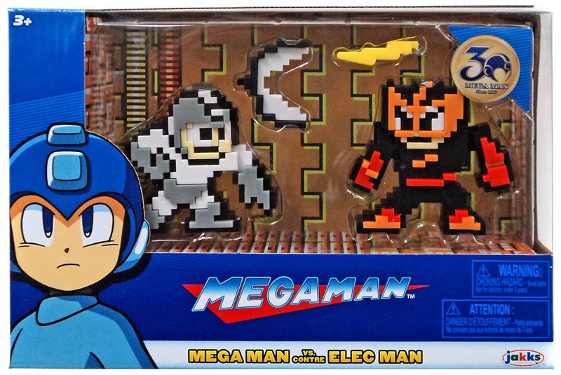 Mega Man Classic 8-Bit Gray White Mega Man vs Elec Man Mini Figure 2 ...