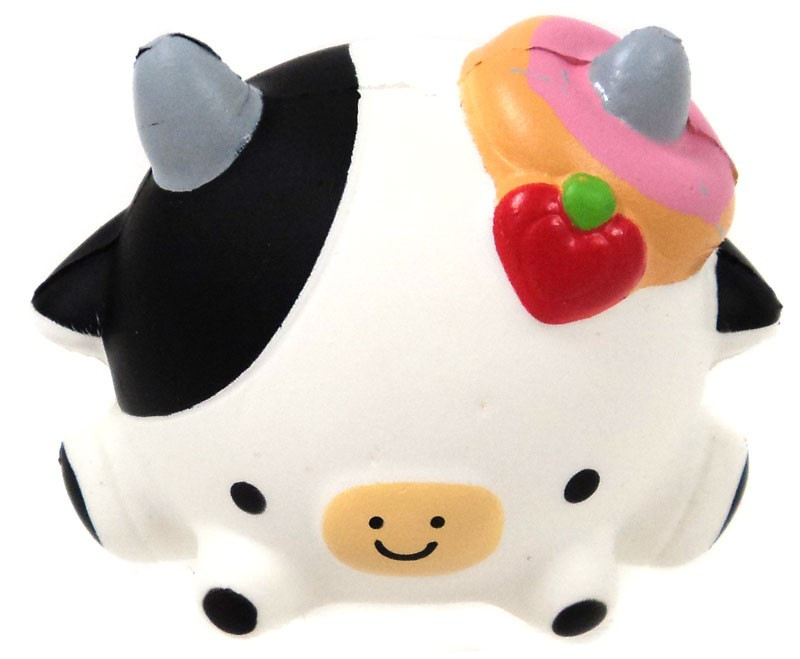 Smooshy Mushy Donut Cow Squeeze Toy Redwood - ToyWiz