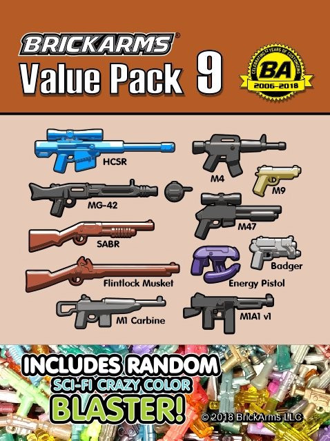 BrickArms Value Pack 9 2.5 Weapons Pack - ToyWiz