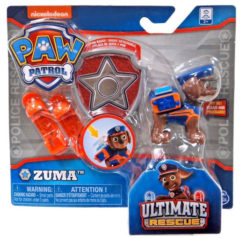 Paw Patrol Ultimate Rescue Zuma Exclusive Figure Badge Spin Master - ToyWiz