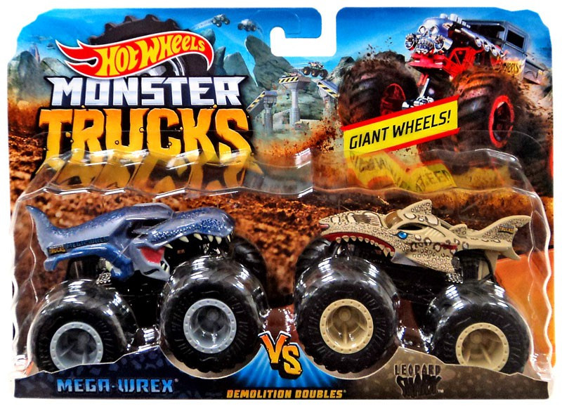 Hot Wheels Monster Trucks Demolition Doubles Mega-Wrex Vs. Leopard ...
