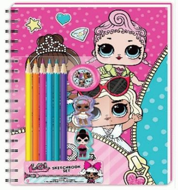 LOL Surprise Sketch Book Set with Colored Pencils Kit MGA Entertainment ...
