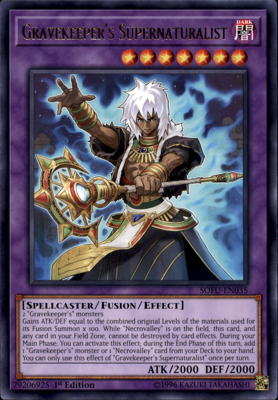 YuGiOh Soul Fusion Single Card Rare Gravekeepers Supernaturalist SOFU ...