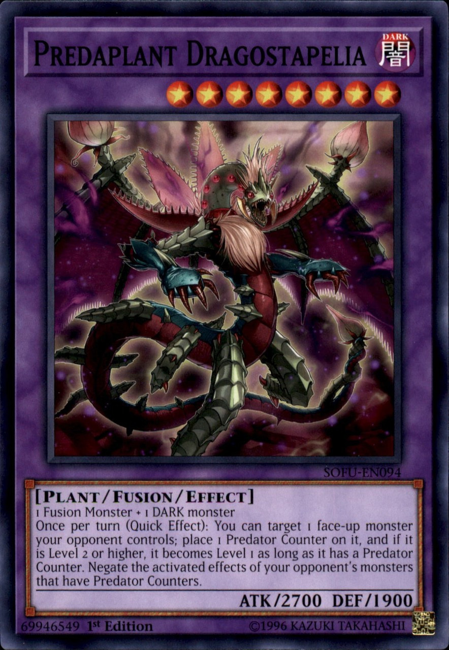 YuGiOh Soul Fusion Single Card Common Predaplant Dragostapelia SOFU ...