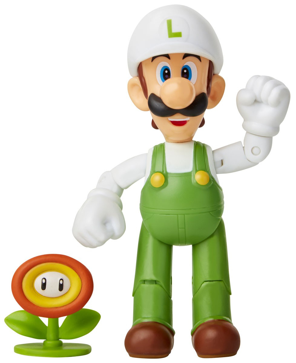 World of Nintendo Super Mario Wave 14 Fire Luigi 4 Action Figure with ...