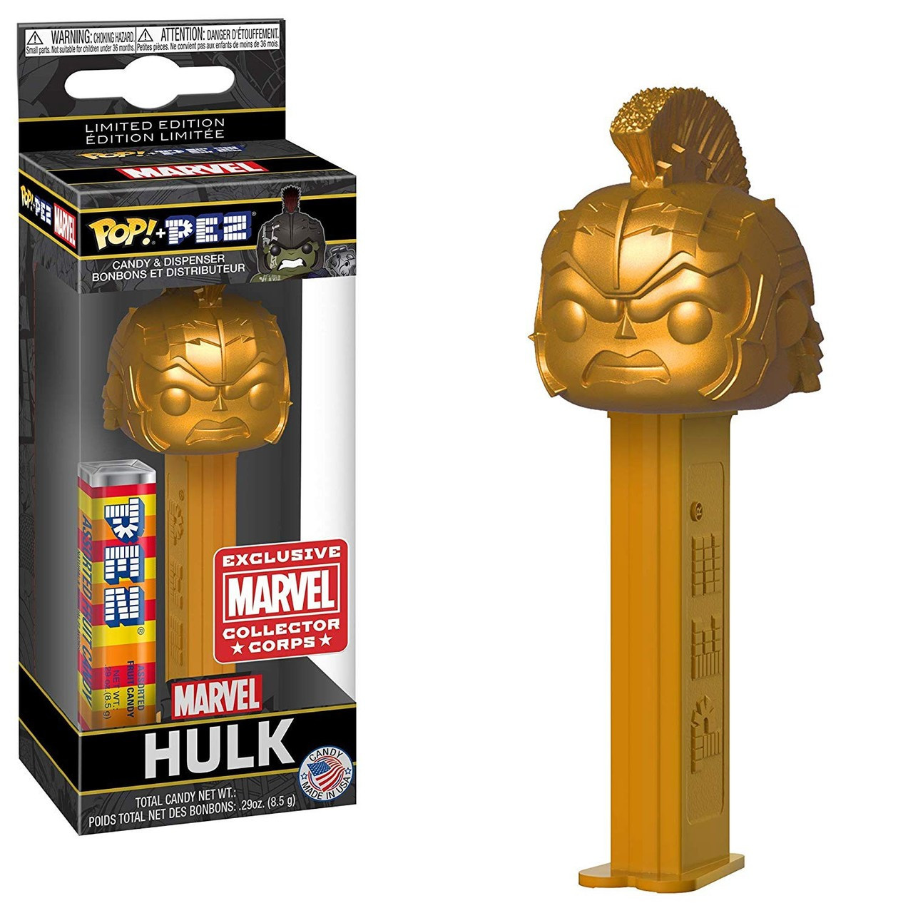 Funko Marvel POP PEZ Hulk Exclusive Candy Dispenser Gold, Marvel ...