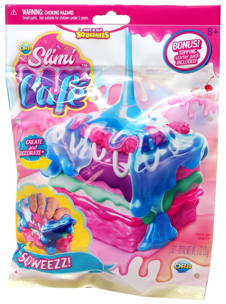 SoftN Slow Squishies Slimi Cafe Raspberry Square Squeeze Toy ORB - ToyWiz