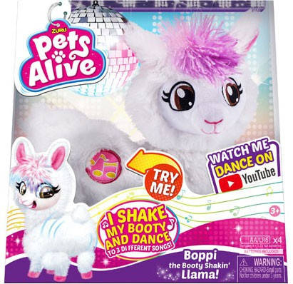 Pets Alive Boppi the Booty Shakin Llama Robotic Pet Figure White Fur ...