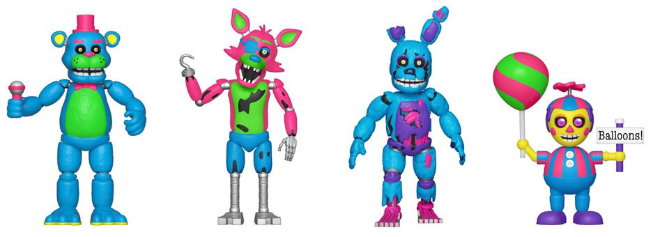 Funko Five Nights at Freddys Blacklight Freddy, Foxy, Springtrap ...