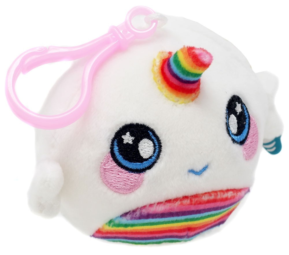 Squeezamals Series 2 Rainbow Narwhal 3 Clip On Plush Squishamals - ToyWiz